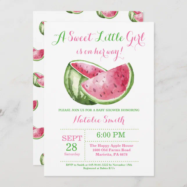 Watermelon Baby Shower Invitation | Zazzle