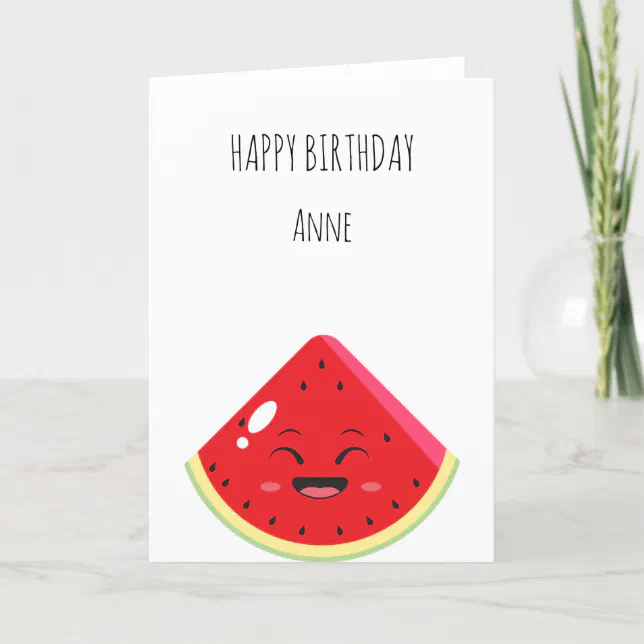 Watermelon Birthday Card | Zazzle