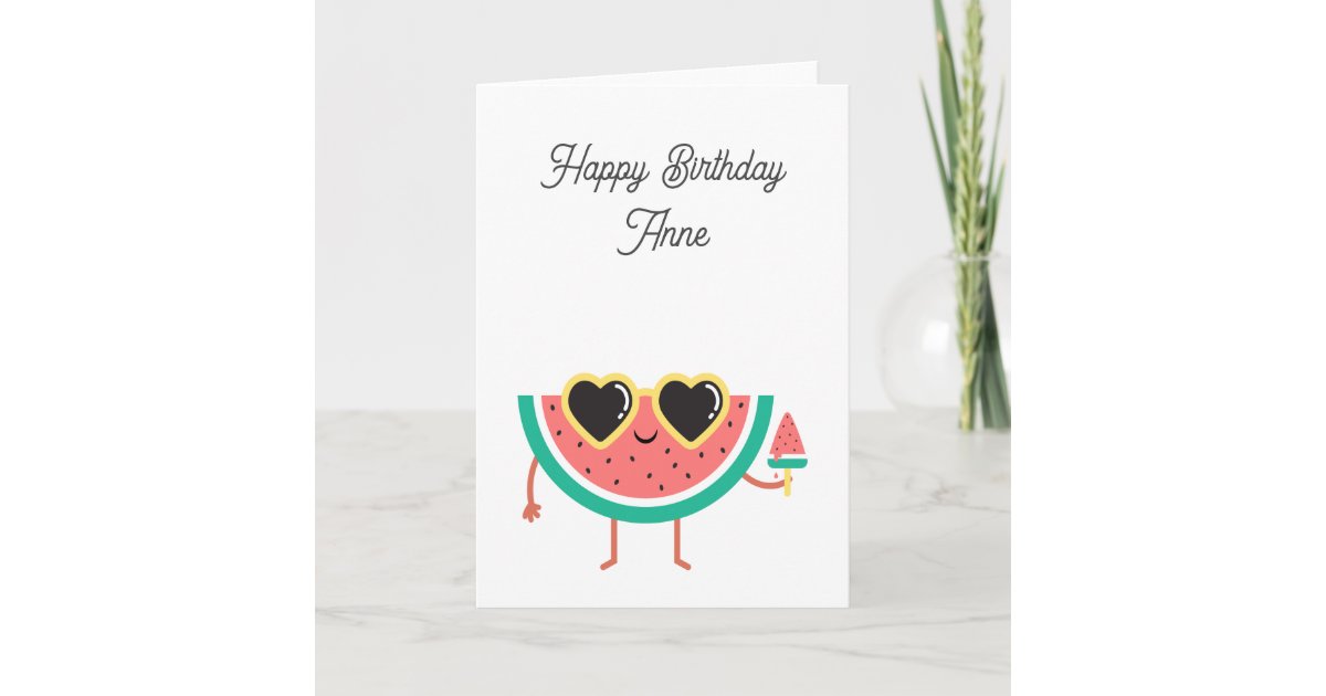 Watermelon Birthday Card | Zazzle