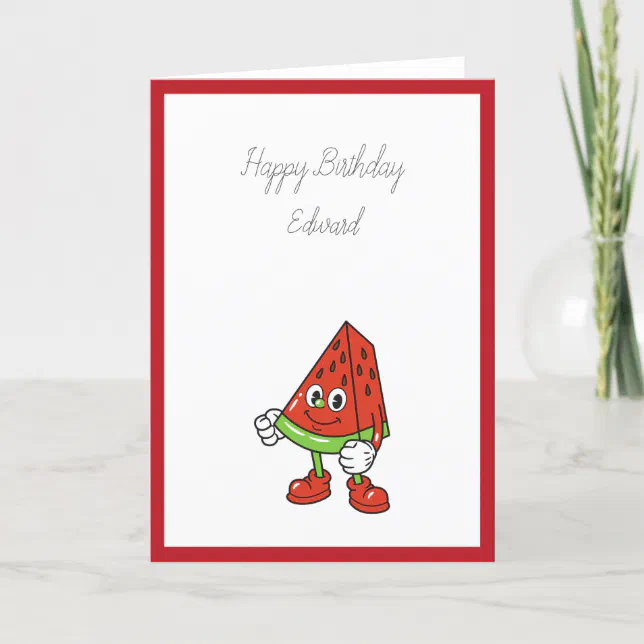 Watermelon Birthday Card | Zazzle