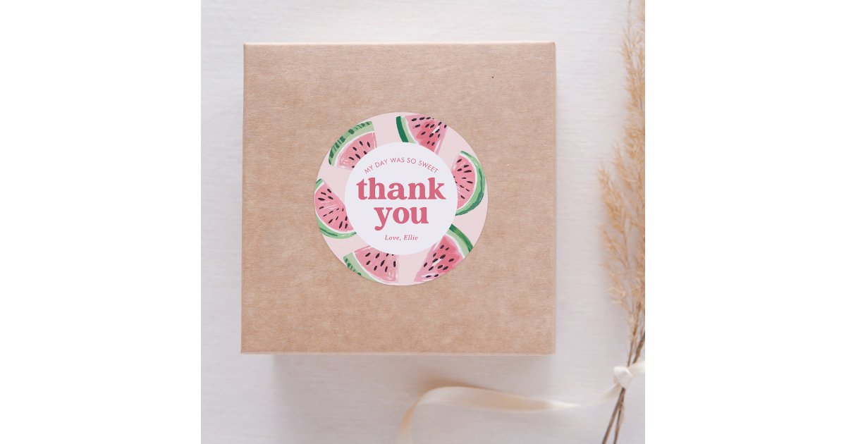 Watermelon Birthday Classic Round Sticker | Zazzle