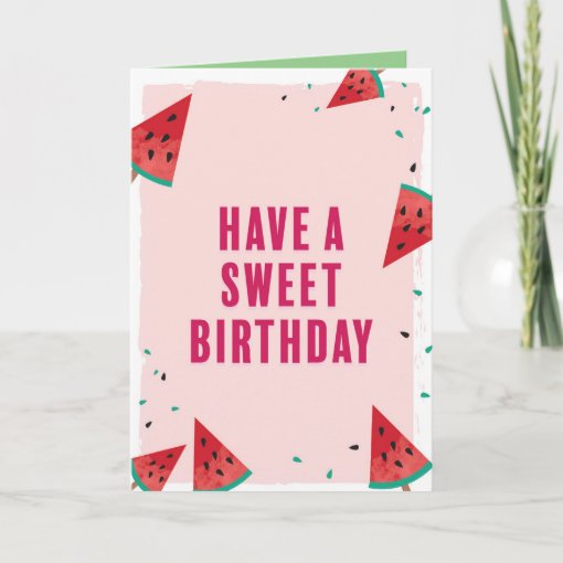 Watermelon Birthday Greeting Card | Zazzle