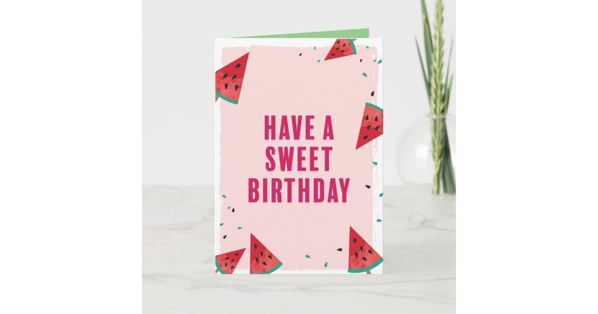 Watermelon Birthday Greeting Card | Zazzle