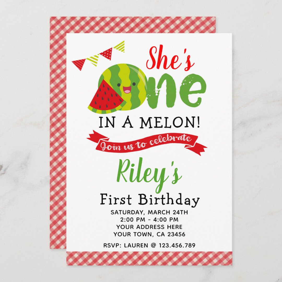 Watermelon Birthday Invitation | Zazzle