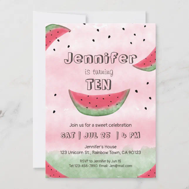 Watermelon birthday invitations | Zazzle