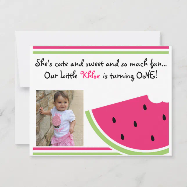 Watermelon Birthday Invite | Zazzle