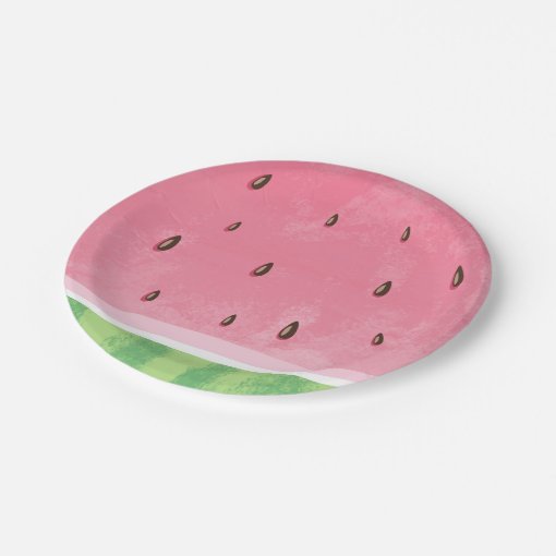 Watermelon birthday Paper Plate summer Melon party | Zazzle
