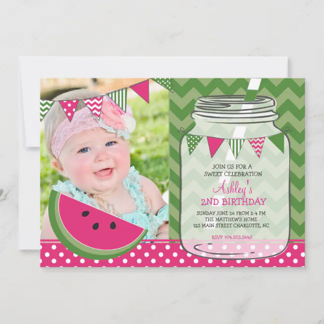 Watermelon Birthday Party Invitation | Zazzle