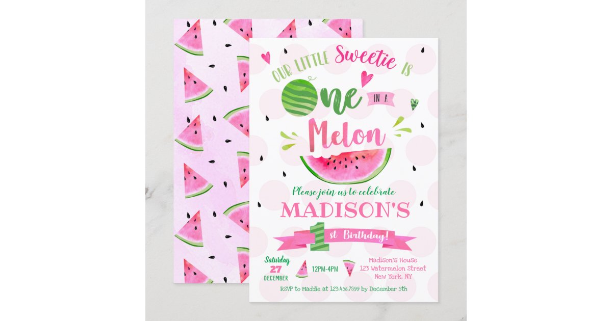Watermelon Birthday Party Invitations | Zazzle