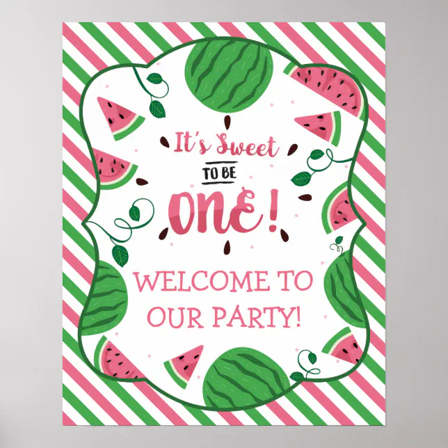 Watermelon Birthday Poster | Zazzle