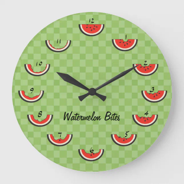 Watermelon Bites Clock | Zazzle