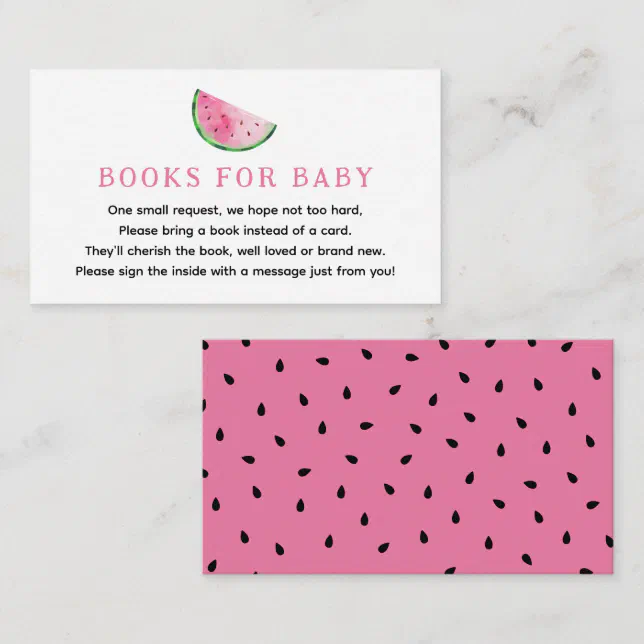 Watermelon Books for Baby Enclosure Card | Zazzle