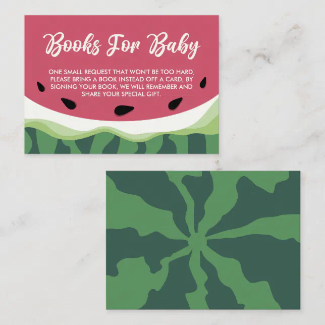 Watermelon Books For Baby Summer Melon Baby Shower Enclosure Card | Zazzle