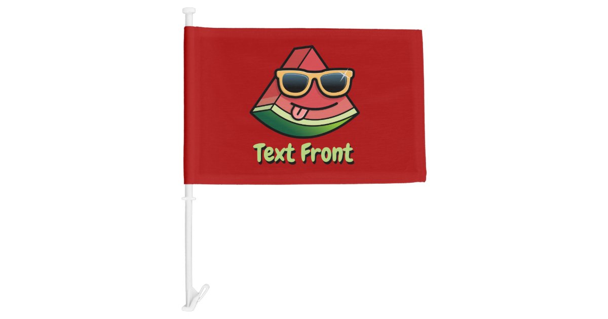 Watermelon Cartoon Car Flag | Zazzle
