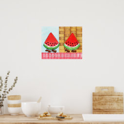 Watermelon Crawl Poster | Zazzle