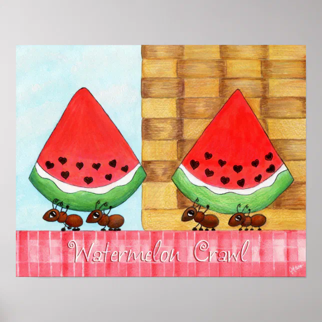 Watermelon Crawl Poster | Zazzle