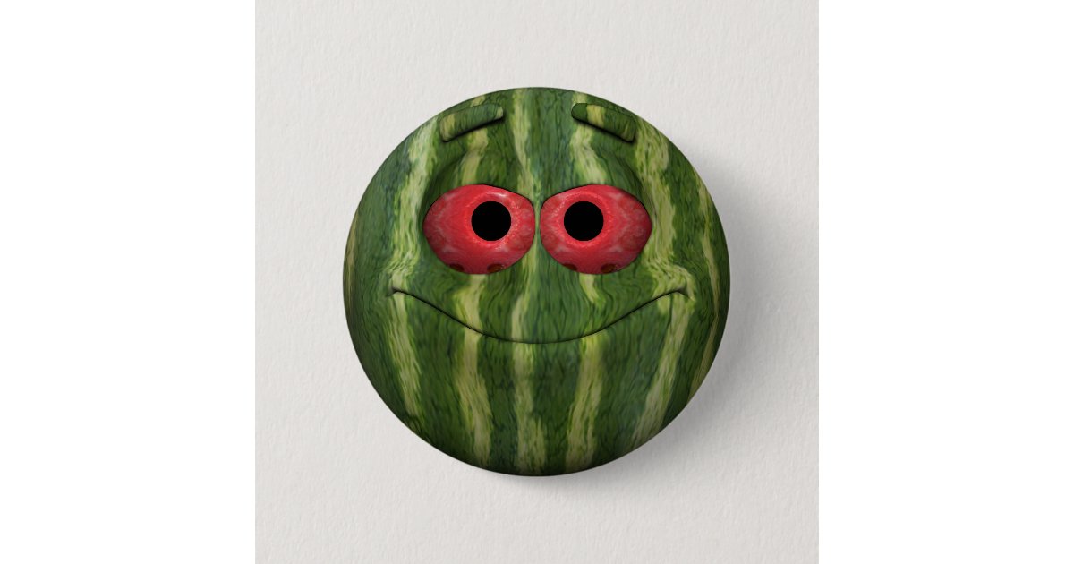 Watermelon Emoticon Button | Zazzle