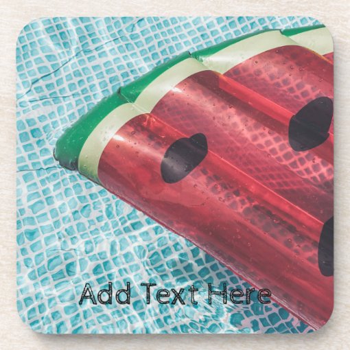 Watermelon Float in Swimming Pool Beverage Coaster | Zazzle