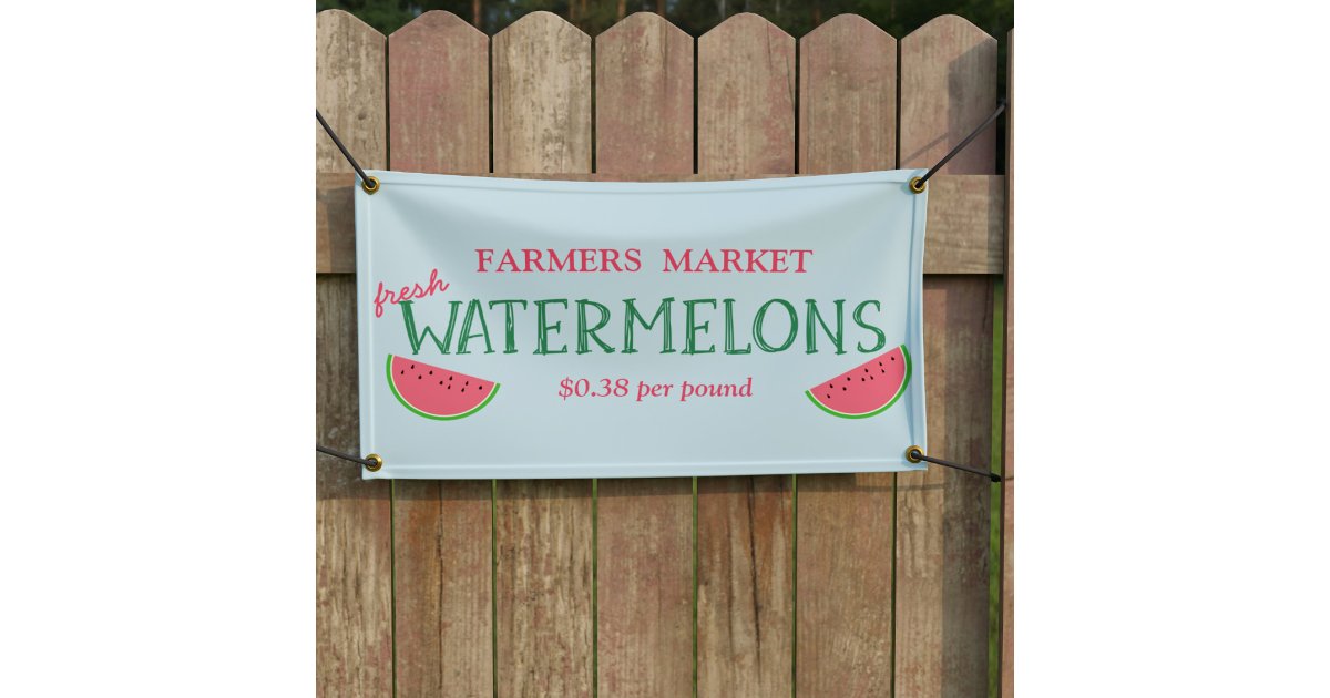 Watermelon For Sale Advertising Business Banner | Zazzle