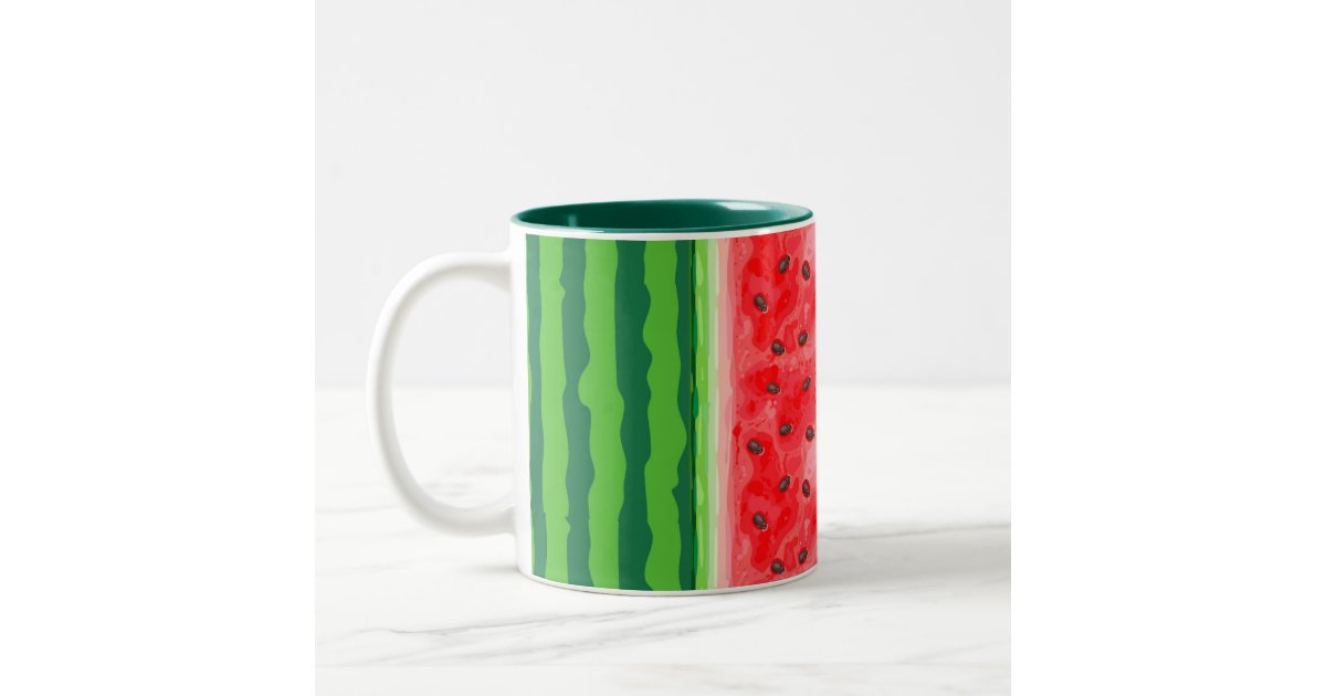 Watermelon fresh summer fruit Two-Tone coffee mug | Zazzle