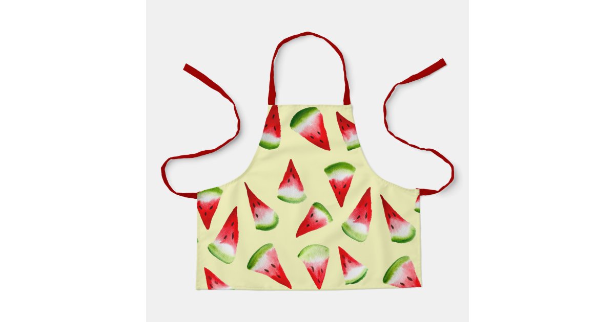 Watermelon fruit art Apron | Zazzle