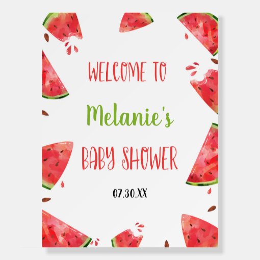 Watermelon Fruit Baby Shower Welcome Sign | Zazzle