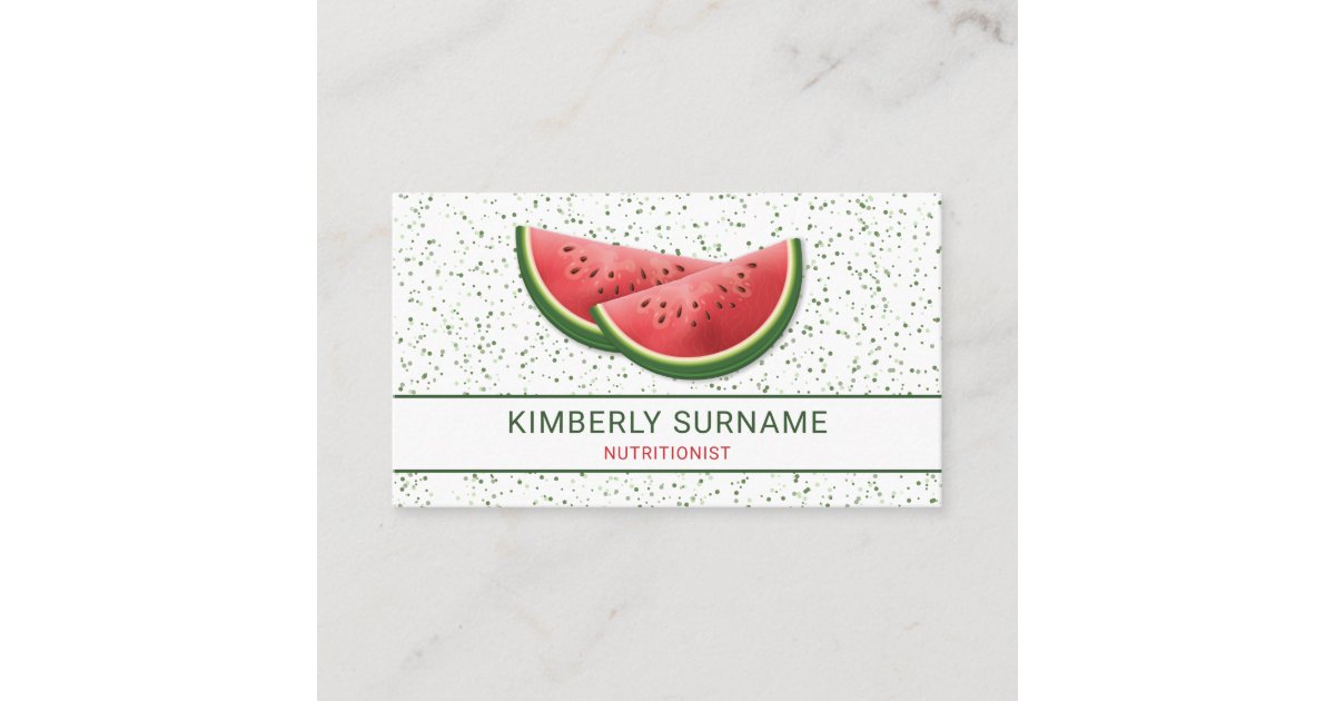 Watermelon Fruit Slices Nutritionist Dietician Business Card | Zazzle