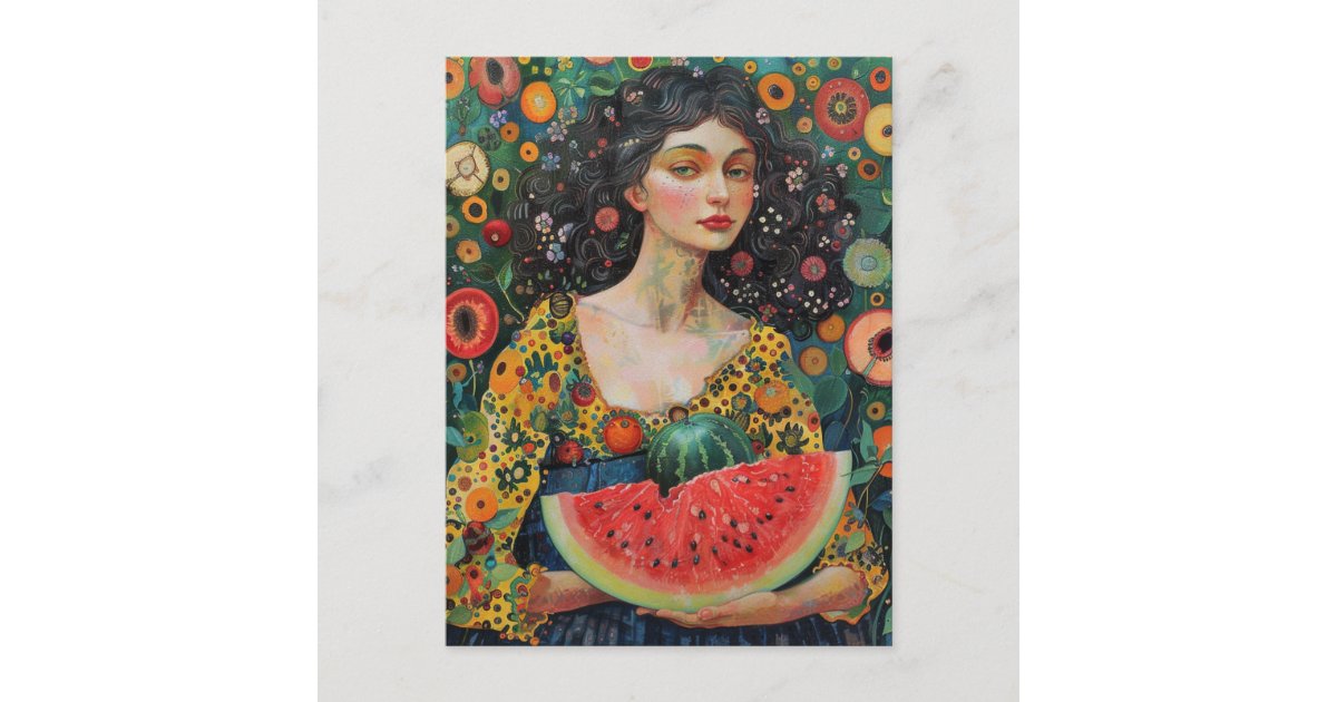 Watermelon Joy Postcard | Zazzle