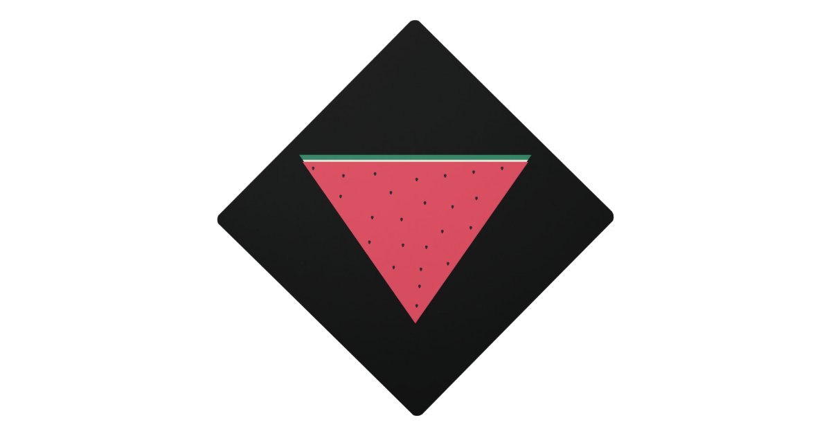 Watermelon on inverted red triangle resistance graduation cap topper ...