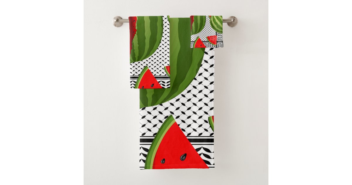 Watermelon Palestine Map Slice Bath Towel Set | Zazzle