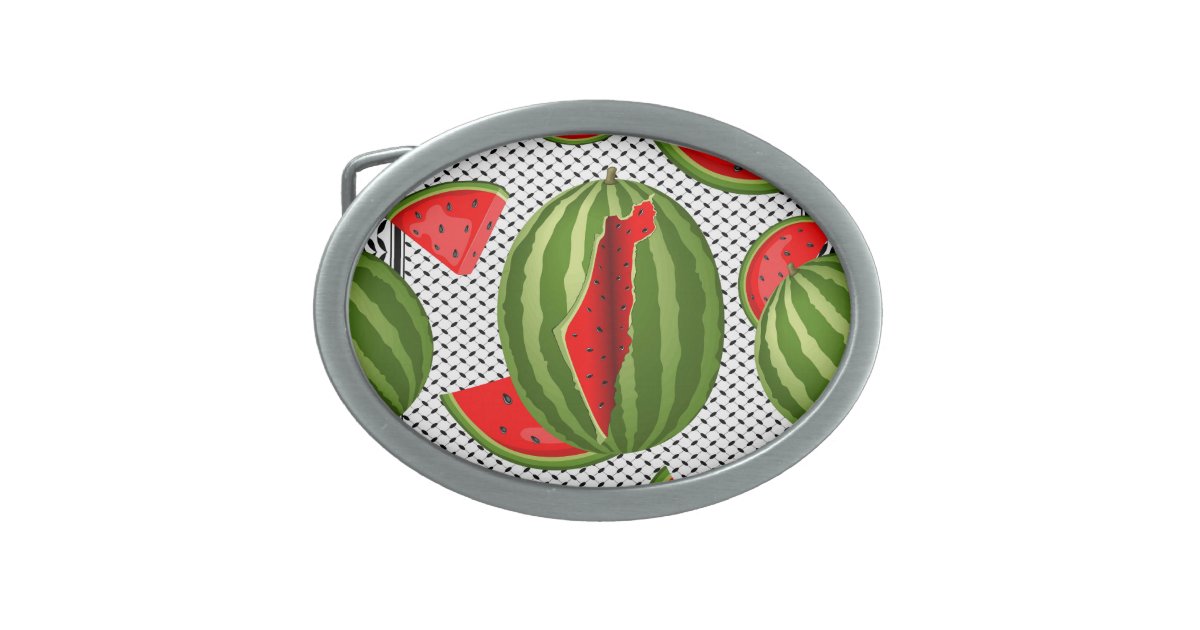 Watermelon Palestine Map Slice Belt Buckle | Zazzle