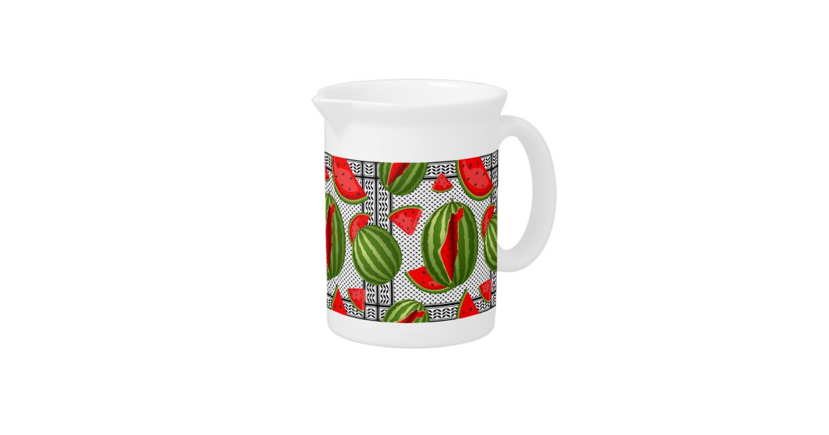 Watermelon Palestine Map Slice Beverage Pitcher | Zazzle