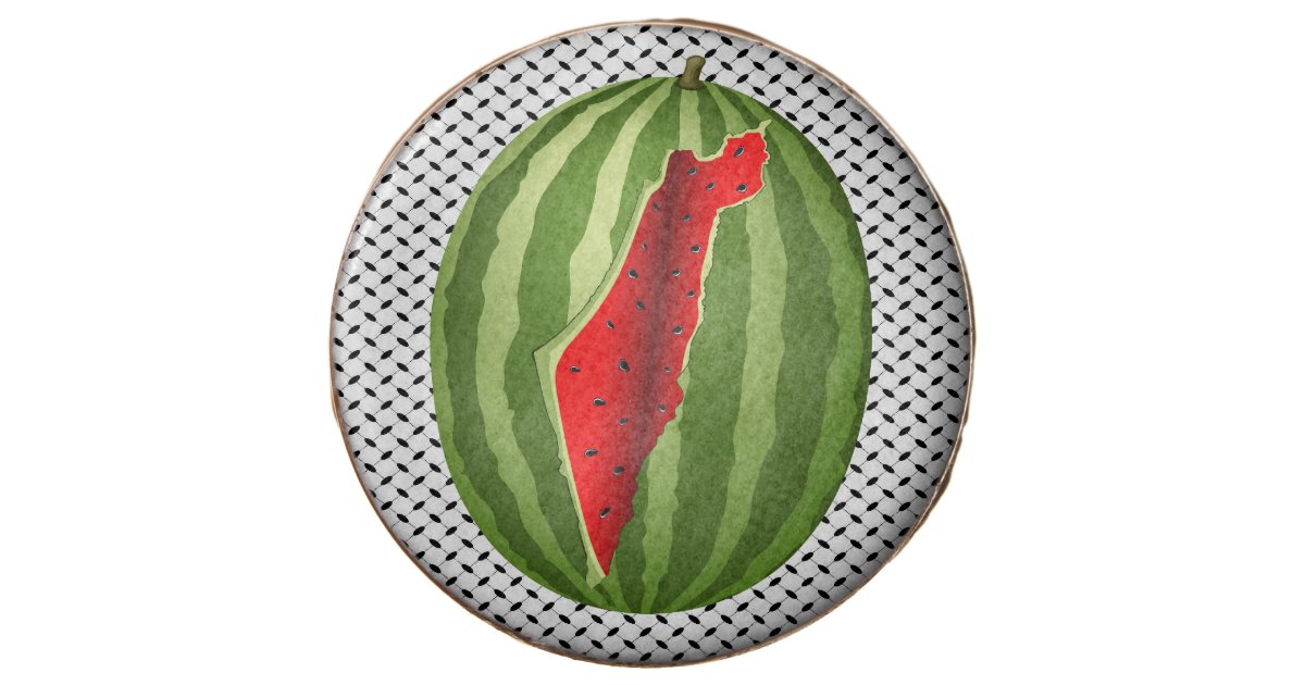 Watermelon Palestine Map Slice Chocolate Covered Oreo | Zazzle
