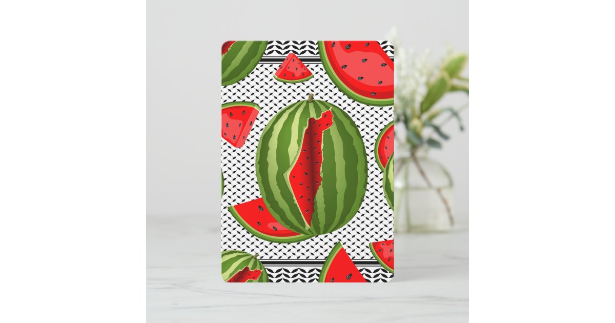 Watermelon Palestine Map Slice Invitation | Zazzle