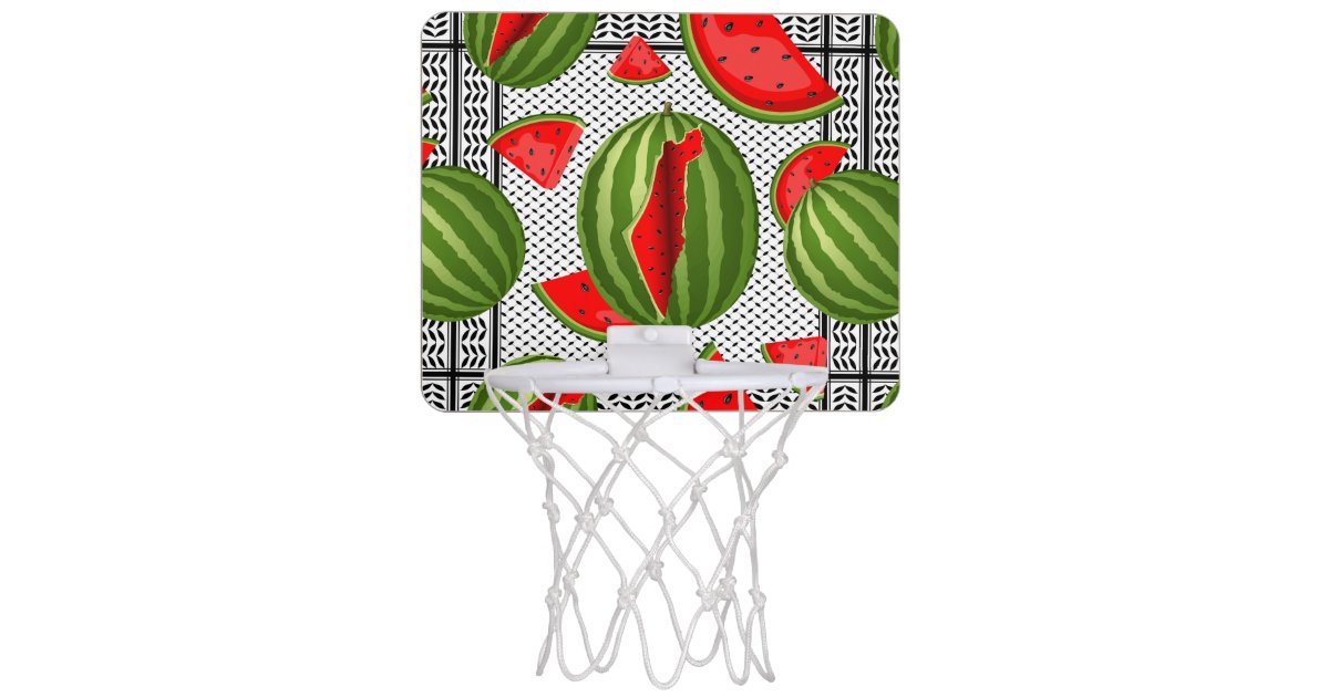 Watermelon Palestine Map Slice Mini Basketball Hoop | Zazzle