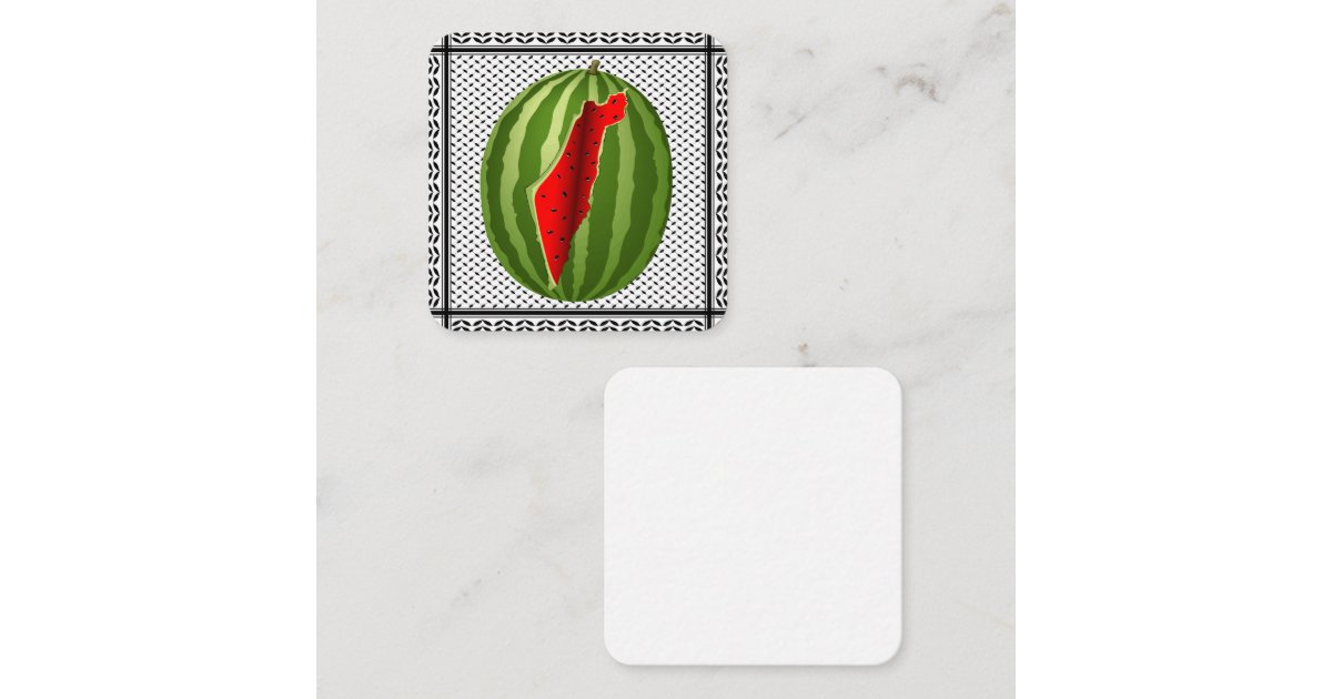 Watermelon Palestine Map Slice Note Card | Zazzle