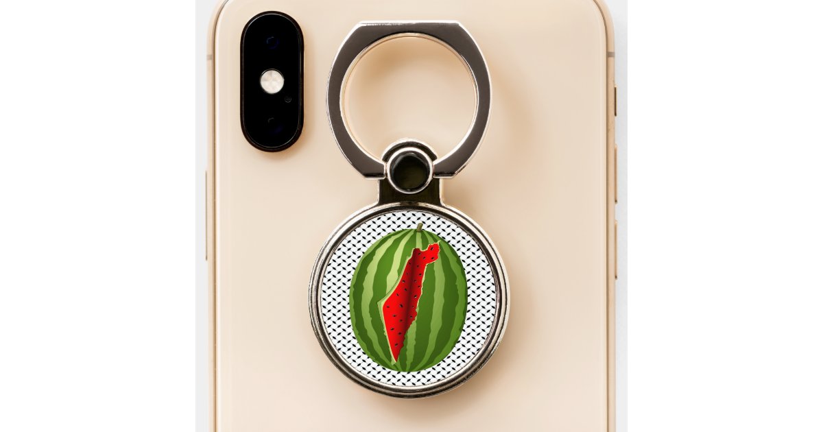 Watermelon Palestine Map Slice Phone Ring Stand | Zazzle