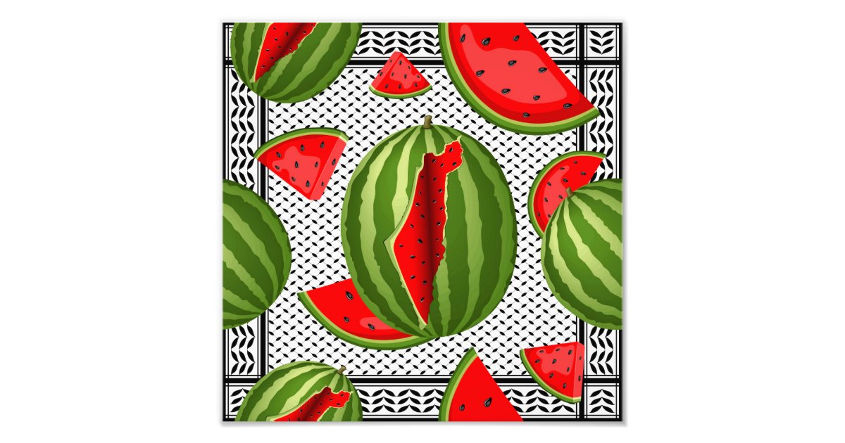 Watermelon Palestine Map Slice Photo Print | Zazzle