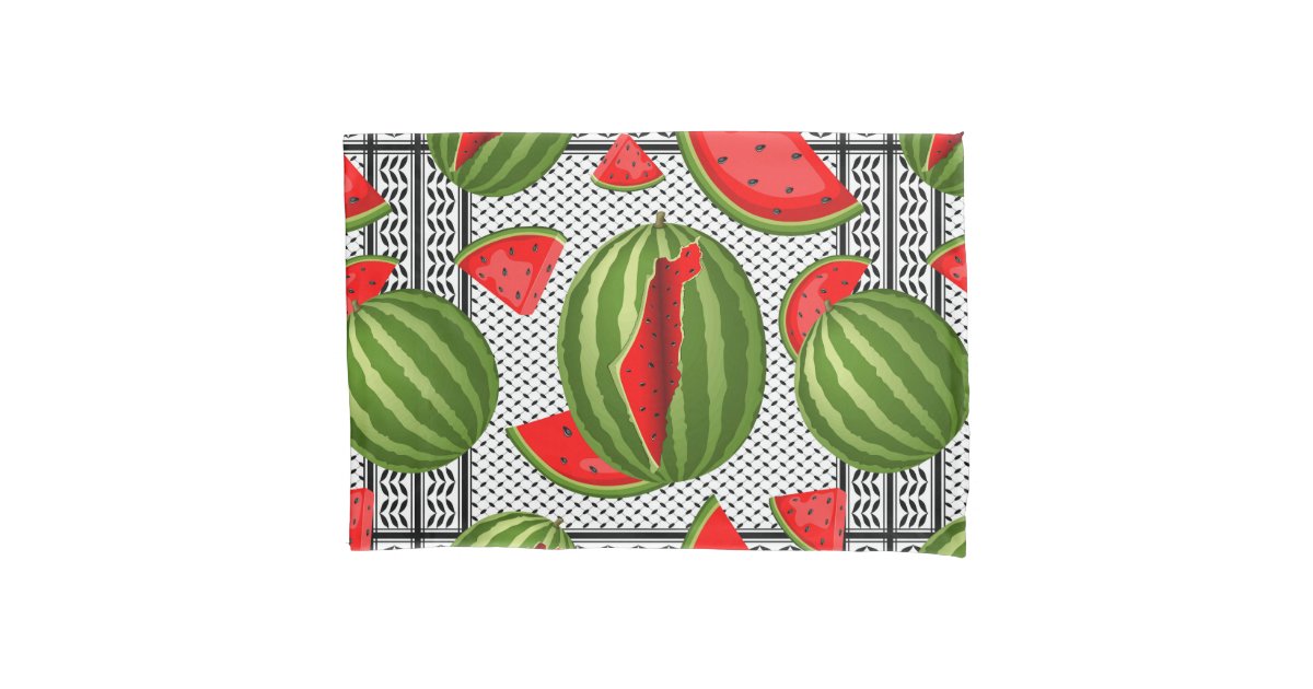 Watermelon Palestine Map Slice Pillow Case | Zazzle