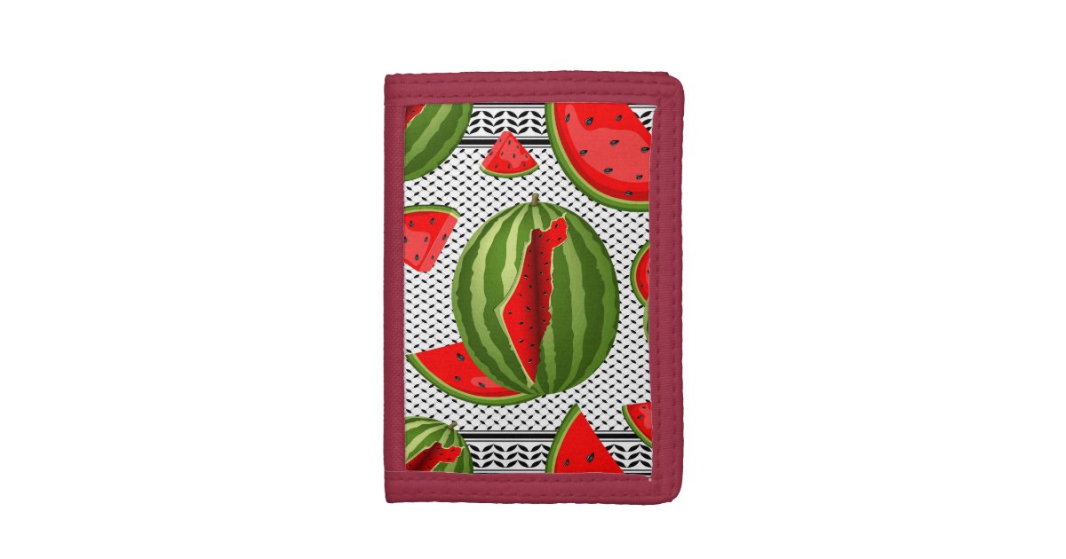 Watermelon Palestine Map Slice Trifold Wallet | Zazzle