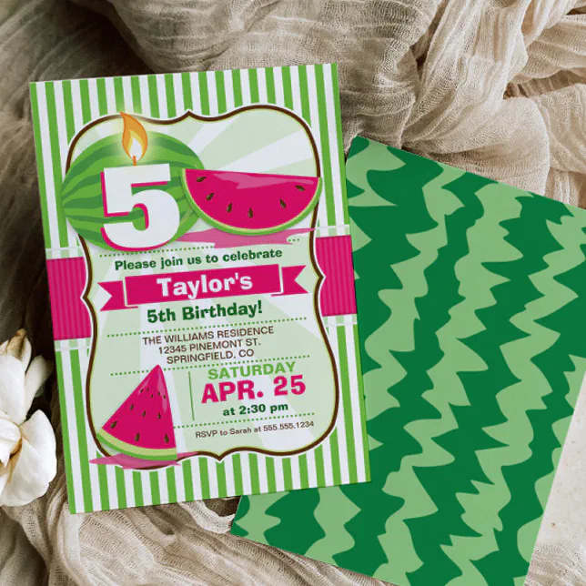 Watermelon Party Birthday Invitation | Zazzle