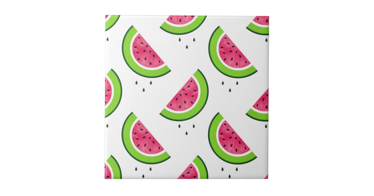 Watermelon Pattern 2 Ceramic Tile | Zazzle