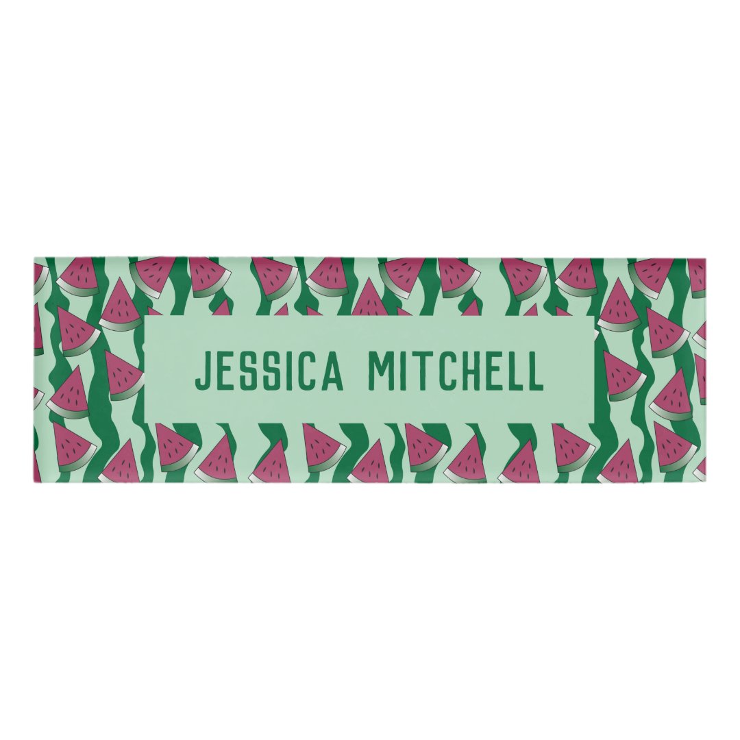 Watermelon pattern Cafeteria Worker Name Tag | Zazzle
