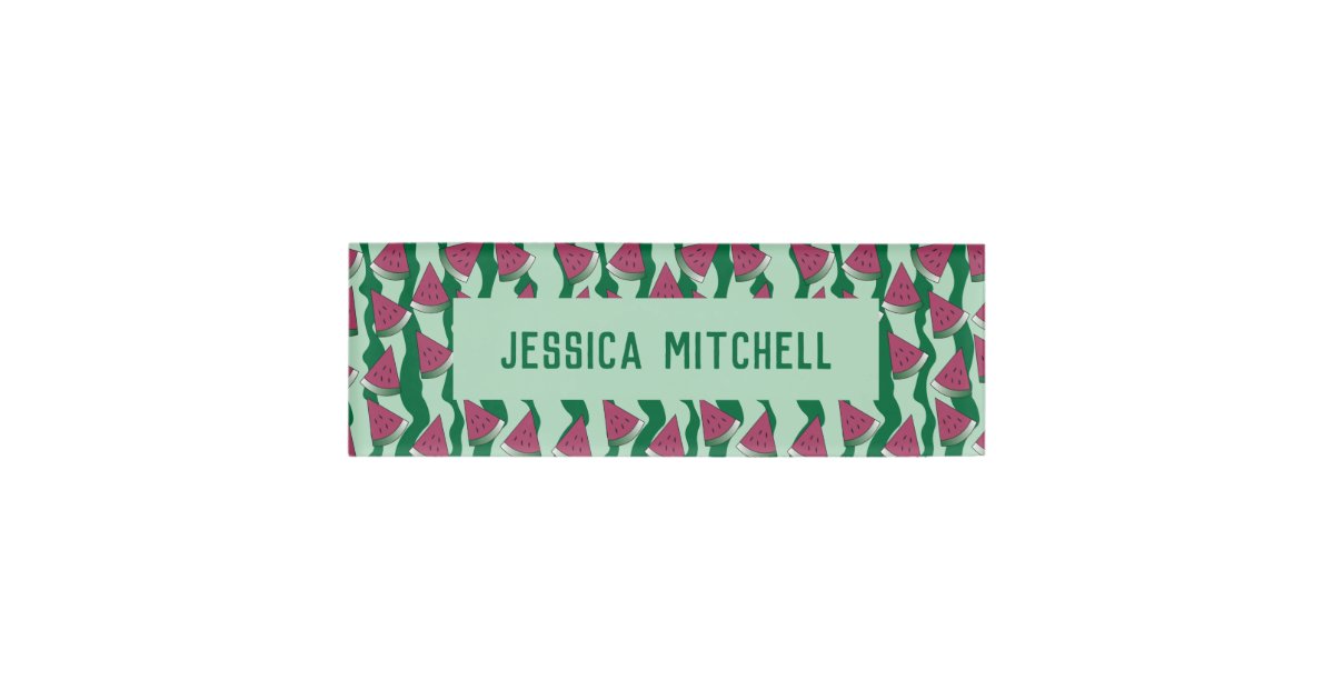 Watermelon pattern Cafeteria Worker Name Tag | Zazzle