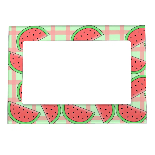 watermelon photo frame magnet | Zazzle
