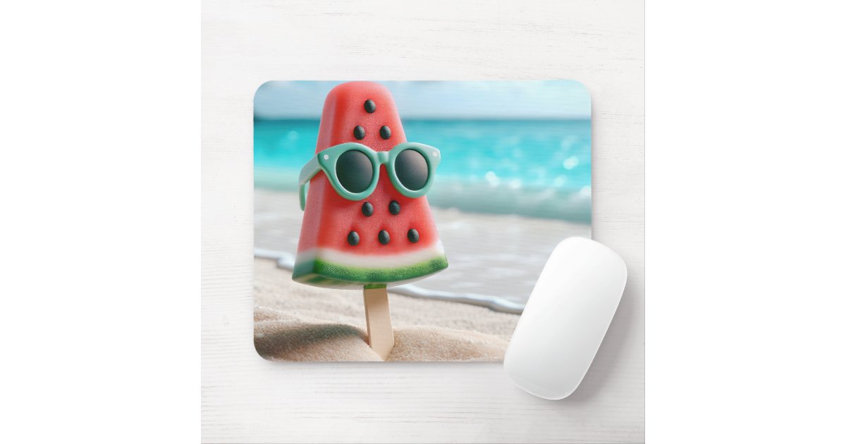 Watermelon Popsicle In Beach Sand Mouse Pad | Zazzle