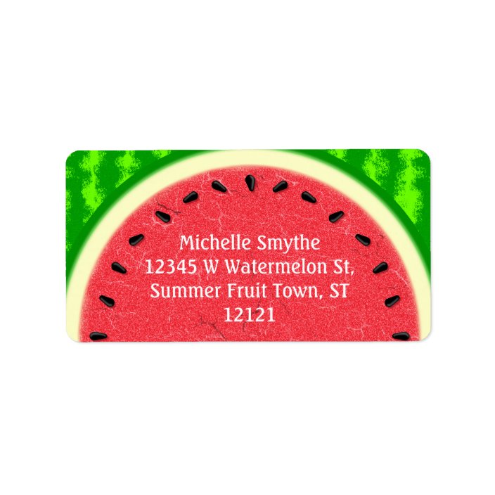 Watermelon Slice Summer Fruit with Rind Label | Zazzle.com