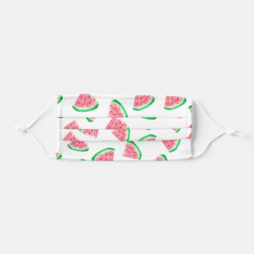 Watermelon Slices Designer Print Adult Cloth Face Mask | Zazzle