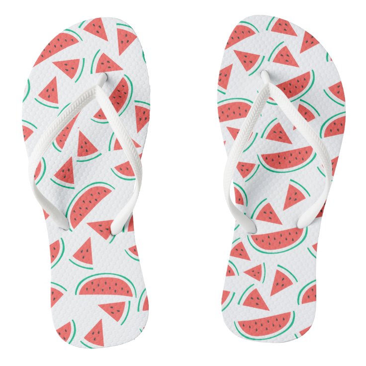 watermelon slices pattern flip flops | Zazzle