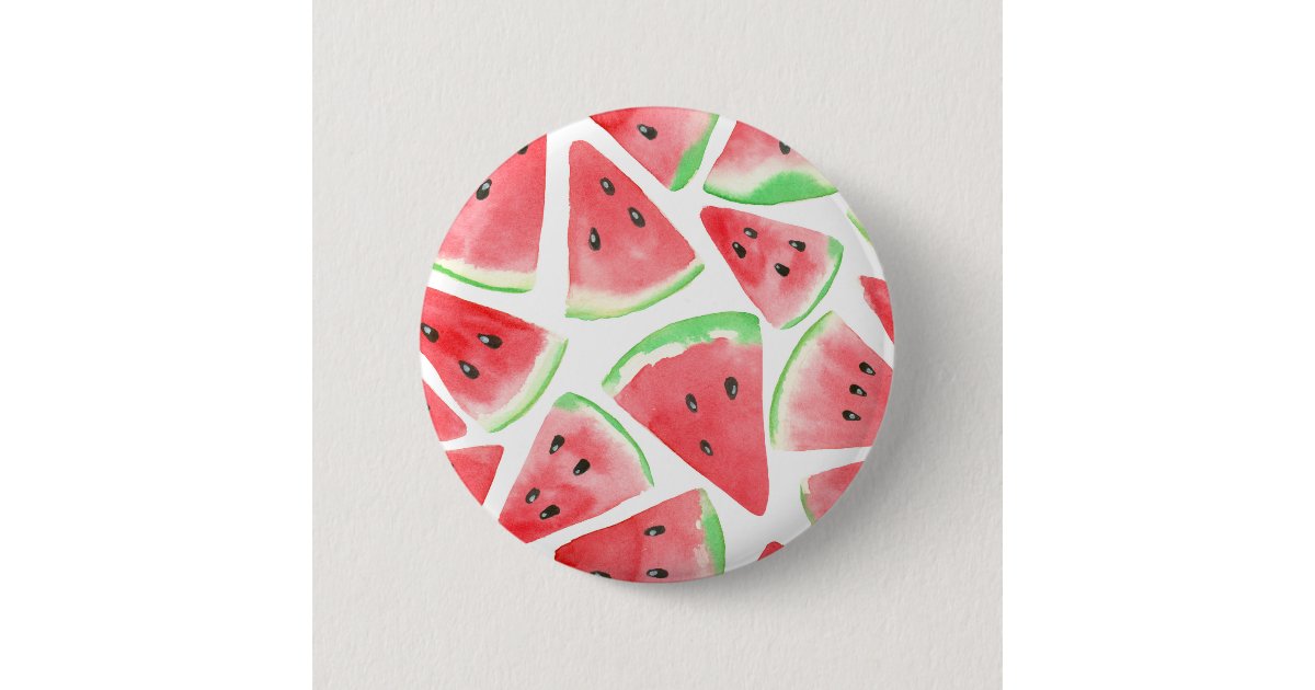 Watermelon slices pattern pinback button | Zazzle